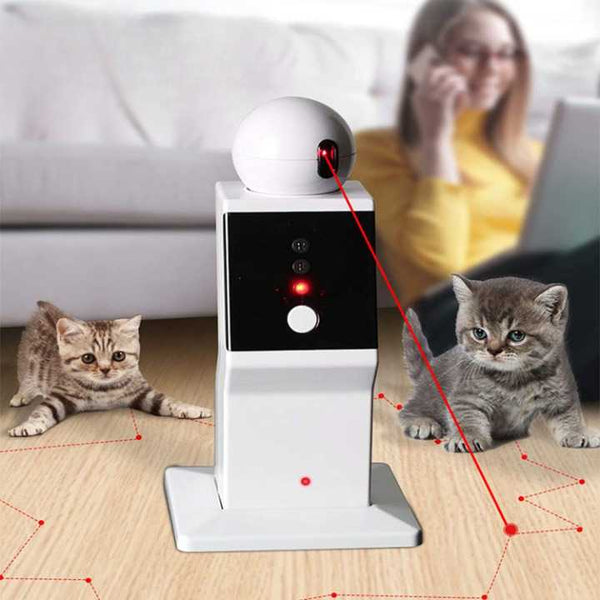 Robot rotatif à laser rouge 360 degrés à trois vitesses pour chat ...